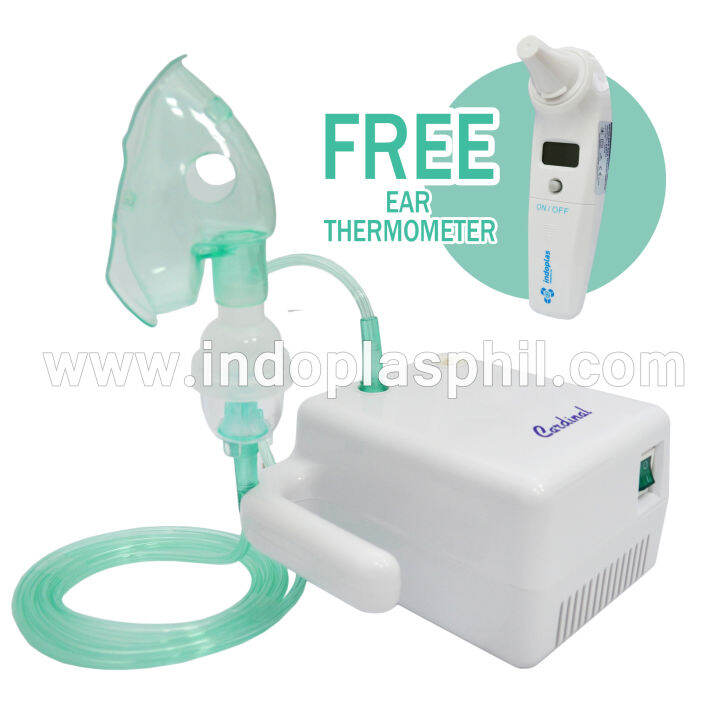 Indoplas Cardinal Compact Nebulizer Combo Value w/ Free Ear Thermometer ...