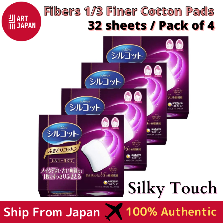 Unicharm Silcot Sutra Sentuh Bantalan Katun Serat 1/3 Lebih Halus 72Mm ...