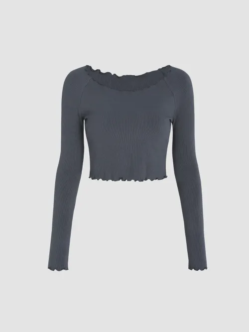 Cider Solid Lettuce Trim Crop Top | Lazada PH