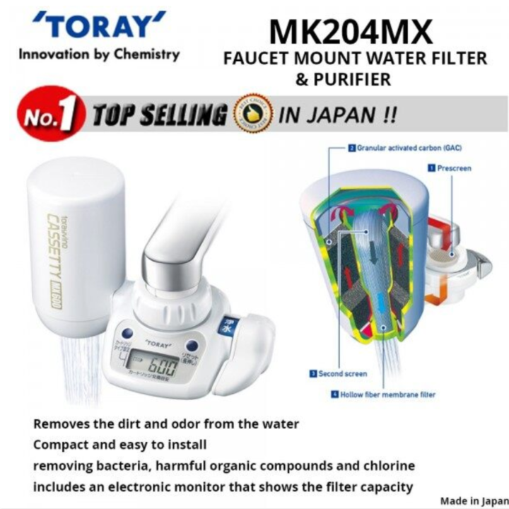 (Made in Japan) Torayvino Faucet Water/Tap Filter/ Penapis Air MK204MX Water Purifier (NP: Rm388 ...