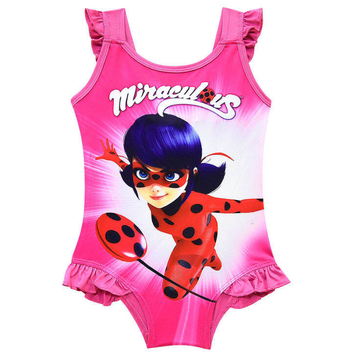 Miraculou Lady Bugs Girls One-piece Swimwear Bathing Suits Cartoon ...