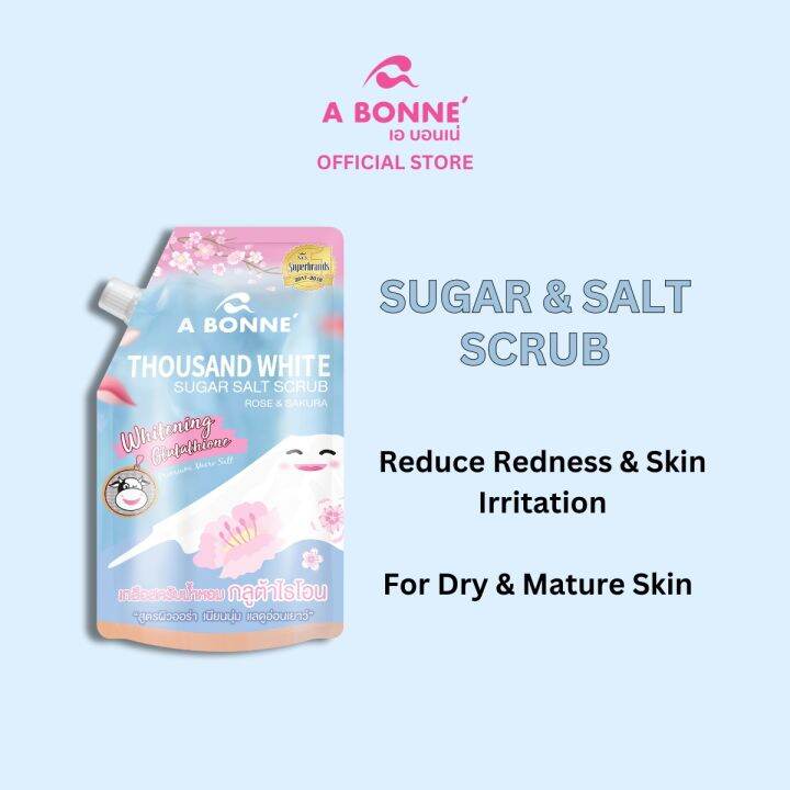 A BONNE Rose & Sakura Thousand White Sugar Salt Scrub Whitening ...