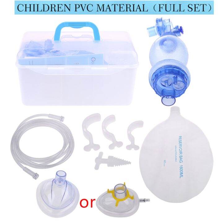 Adults/Children/Infants Manual Resuscitator PVC Ambu Bag Oxygen Tube ...