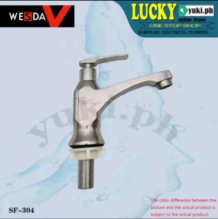 SF-304 WESDA SUS304 STAINLESS STEEL SINGLE COLD LAVATORY FAUCET | Lazada PH