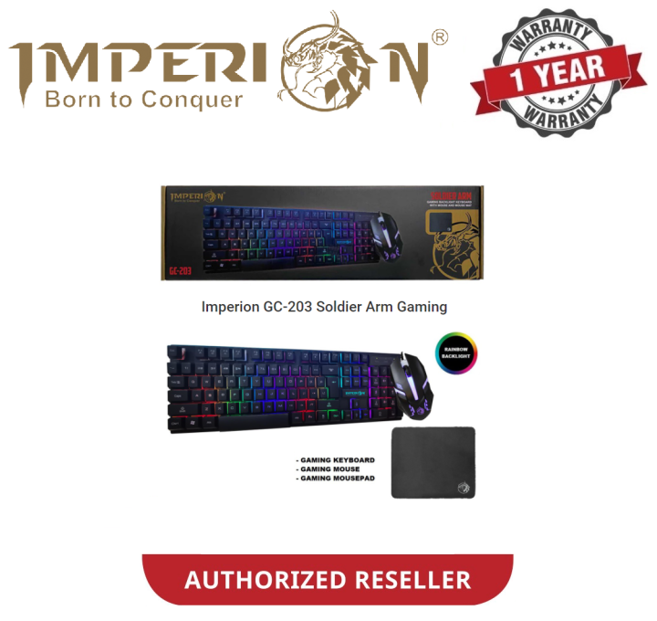 IMPERION GC-203 SOLDIER ARM - 3 IN 1 COMBO (KEYBOARD + MOUSE + MOUSE ...