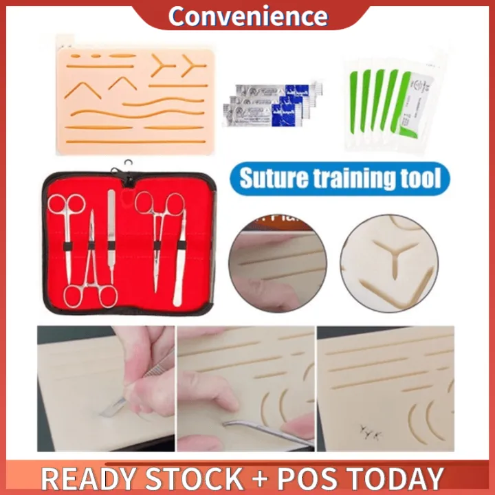Suture Training Kit Medical Surgical Silicone Suturing Practice Pad Human Skin Model For ...