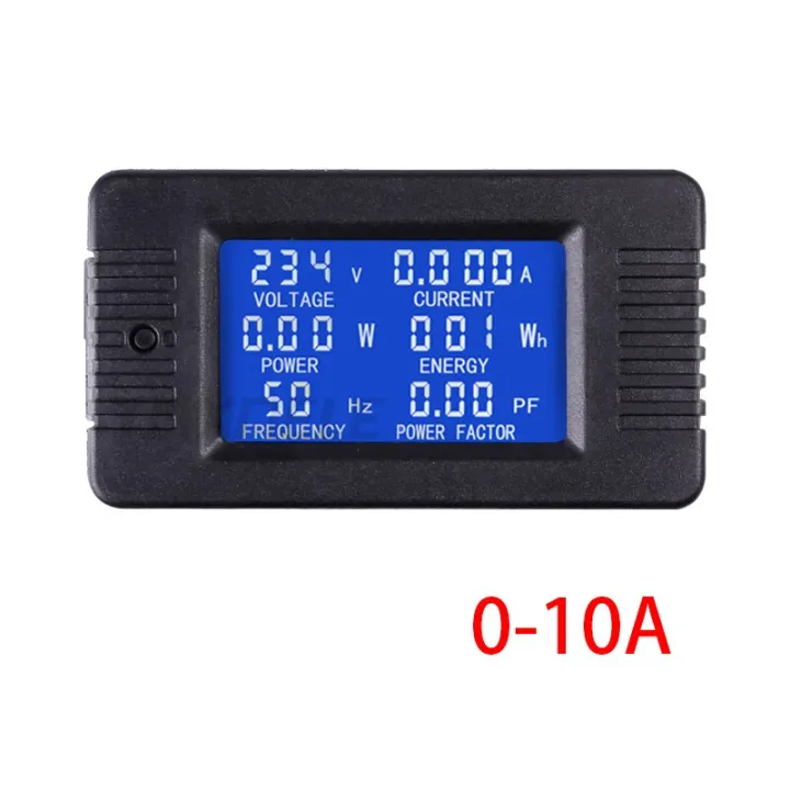 Digital Voltage Current Meter LCD Panel Amp Volt Watt Kwh Power Factor ...
