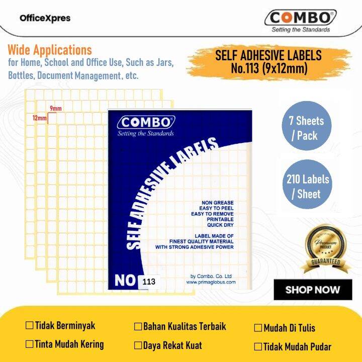 Stiker Label No.113 9x12mm / Self Adhesive Labels No 113 / Label ...