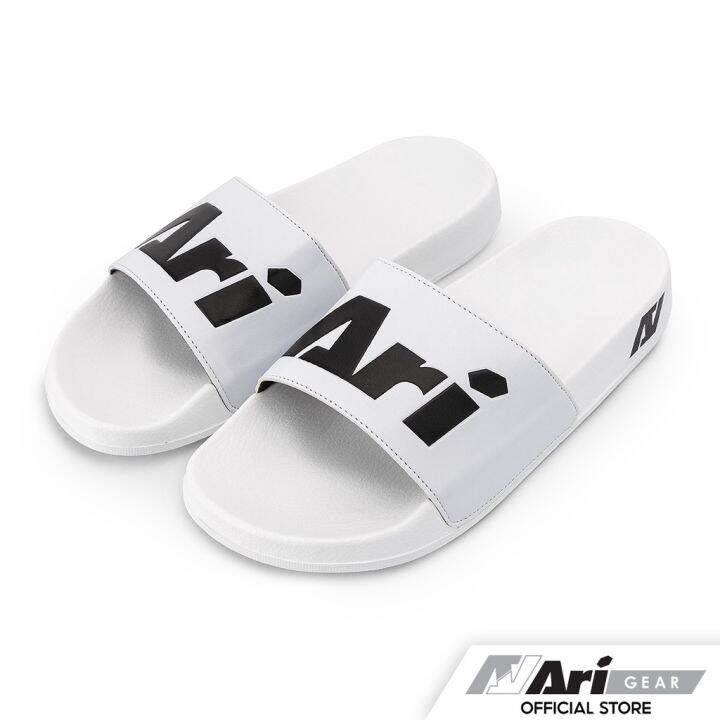 ARI SLIDE SANDALS - WHITE/BLACK รองเท้าแตะ อาริ SANDALS สีขาว | Lazada ...