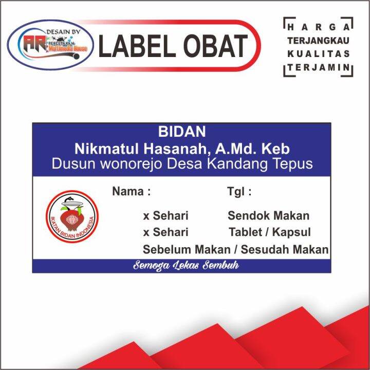 etiket obat STIKER label obat ukuran 4x8 cm | Lazada Indonesia