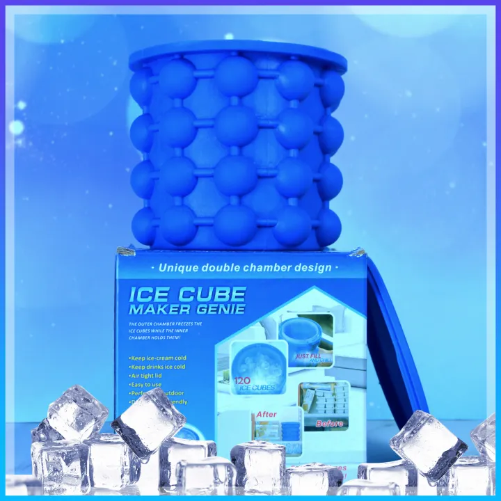AUTHENTIC Ice Genie Cube Maker, Dual-Use Ice Cube Bucket, Silicone Ice ...
