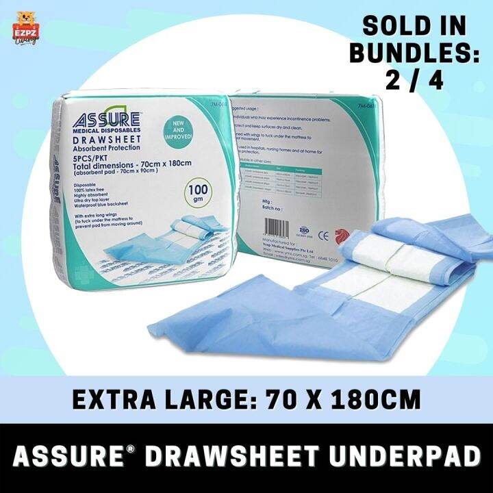 [BUNDLE DEAL] ASSURE Extra Large Incontinence Underpads Draw Sheet ...