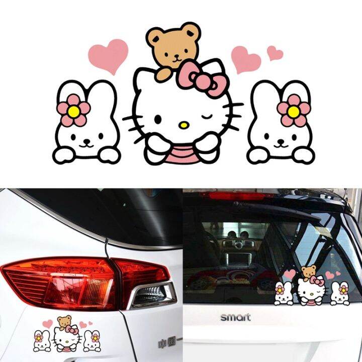 HYS 【Ready Stock!!】Hello Kitty Car Stickers Motorcycle Stickers ...