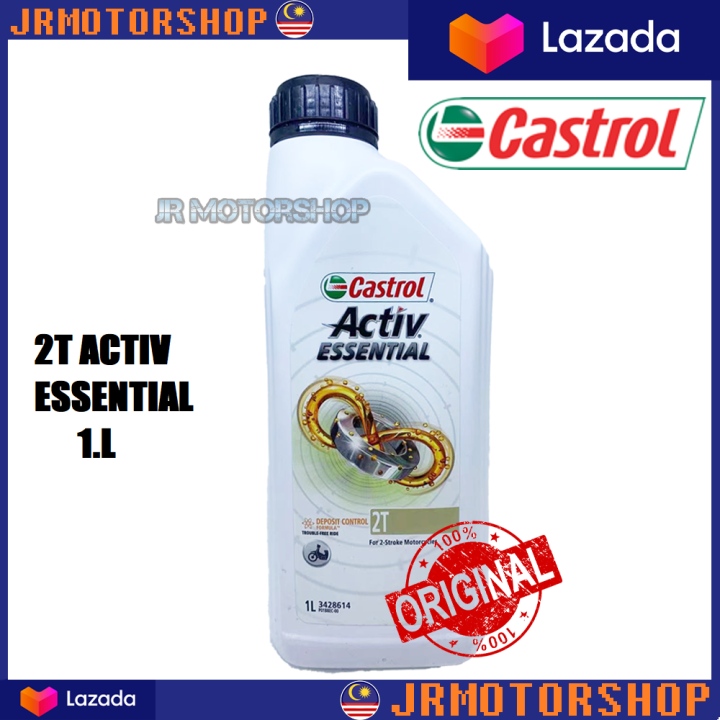 2T CASTROL ACTIV ESSENTIAL 1L 1 LITRE JASO FB 100% ORIGINAL MINYAK TUTI ...