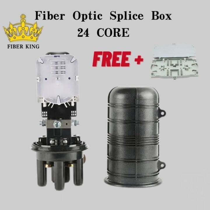 FIBER KING FIBER OPTIC SPLICE CLOSURE DOME w/ 24 core Pigtail Splicing ...