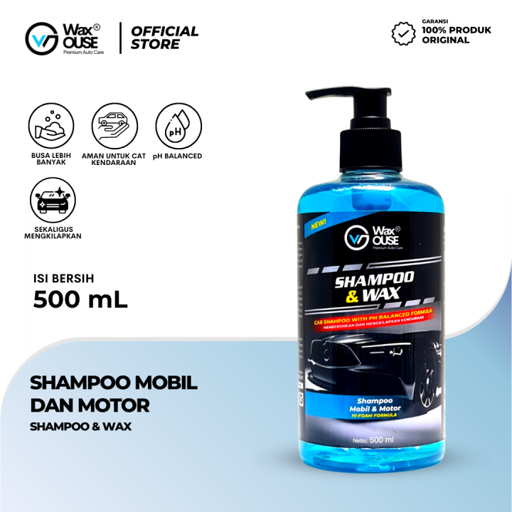Waxouse Shampoo & Wax 500 ml Shampoo Cuci Mobil Motor pH Balanced Car ...