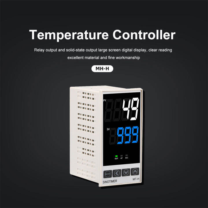 Intelligent Digital Temperature Controller Relay Output AC100-240V Digital PID Thermostat LCD ...