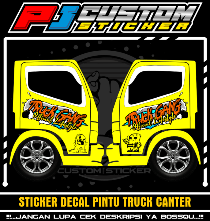 (COD) STICKER PRINTING/DECAL PINTU TRUCK CANTER TRUCK GANG BISA GANTI ...