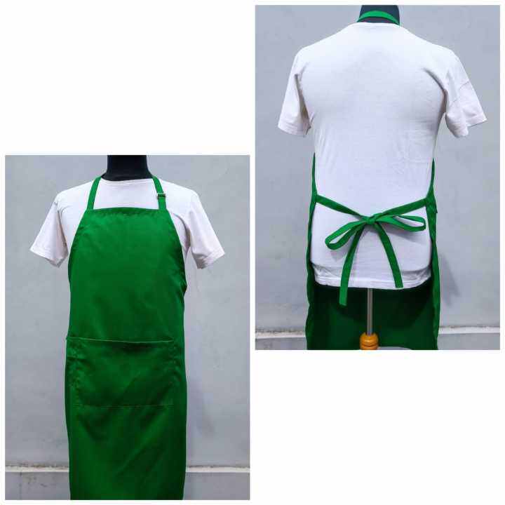 Apron Celemek Full Polos untuk Koki Chef Waiters Barista Barberman Baker Pattissier Pelayan ...