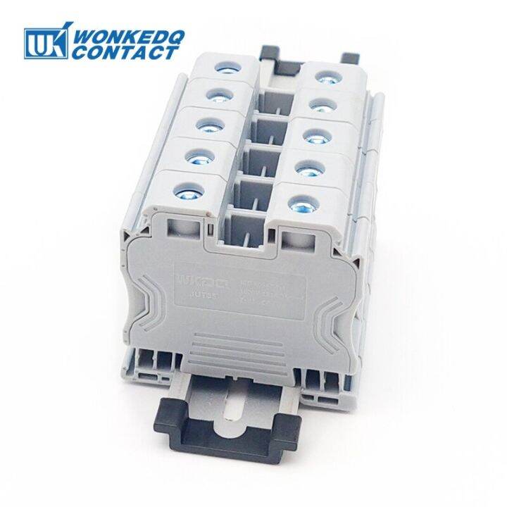 UT 35 1Pc Screw DIN Rail Terminal Block 35Mm² Cable Hexagon Socket Feed ...