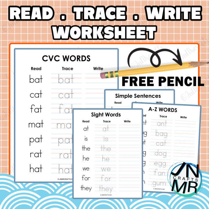 READ, TRACE AND WRITE ( TRACING WORKSHEET ) - JnMrcrafts | Lazada PH