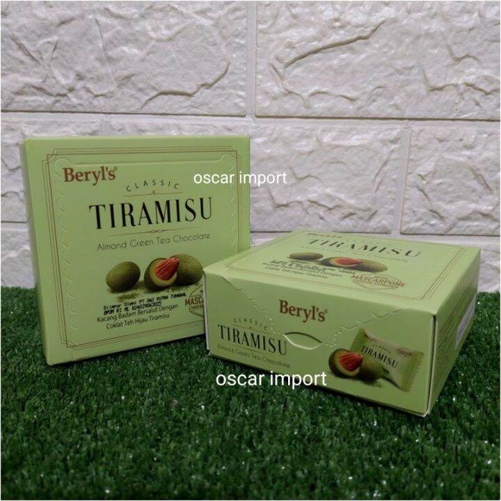Beryls Almond Tiramisu Green Tea Chocolate 65g box coklat matcha ...