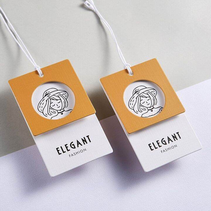 custom tags with logo private tags garment hang tag paper label dress ...