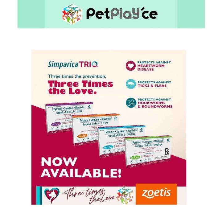 Simparica TRIO Anti Tick Flea Chewable Tablet for Dog Heartworm Dewormer (Nexgard) | Lazada PH