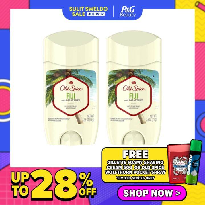 Old Spice Fresh Collection Invisible Solid Fiji Deo Stick (73g) Set of 2 | Lazada PH