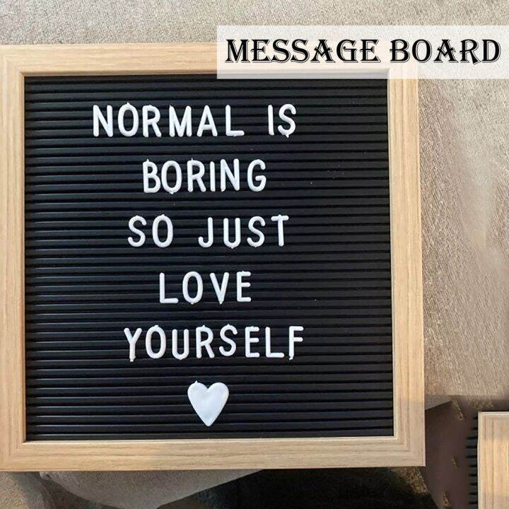 Felt Letter Board Wooden Frame Changeable Symbols Message Boards for ...