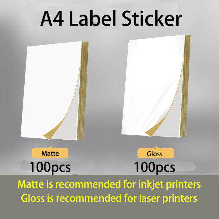 Ready stock！A4 Size Matte Sticker Paper Glossy Sticker Paper for ...