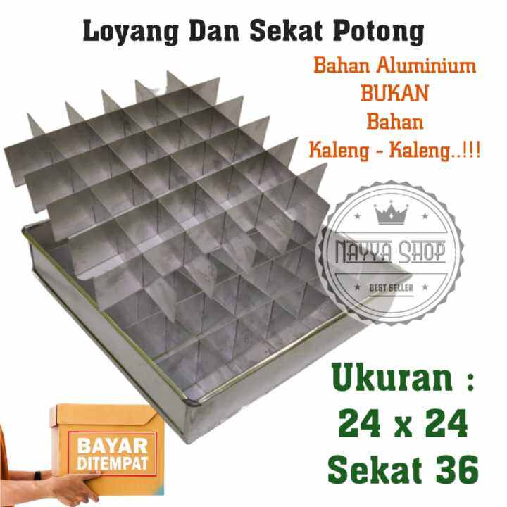1 SET- LOYANG DAN SEKAT POTONG BROWNIS 24 X 24 (36 SEKAT ) | Lazada ...