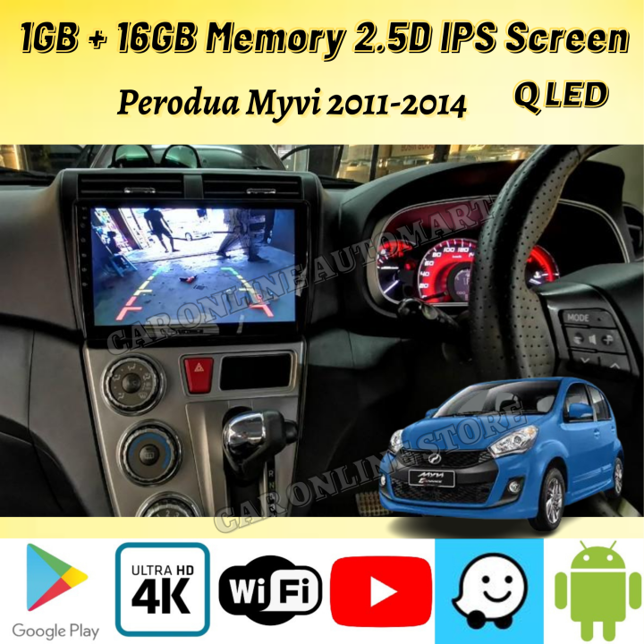 PERODUA MYVI 2011-2014 ~ MOHAWK T3L MS SERIES Q-LED 1GB+16GB 4K ANDROID ...