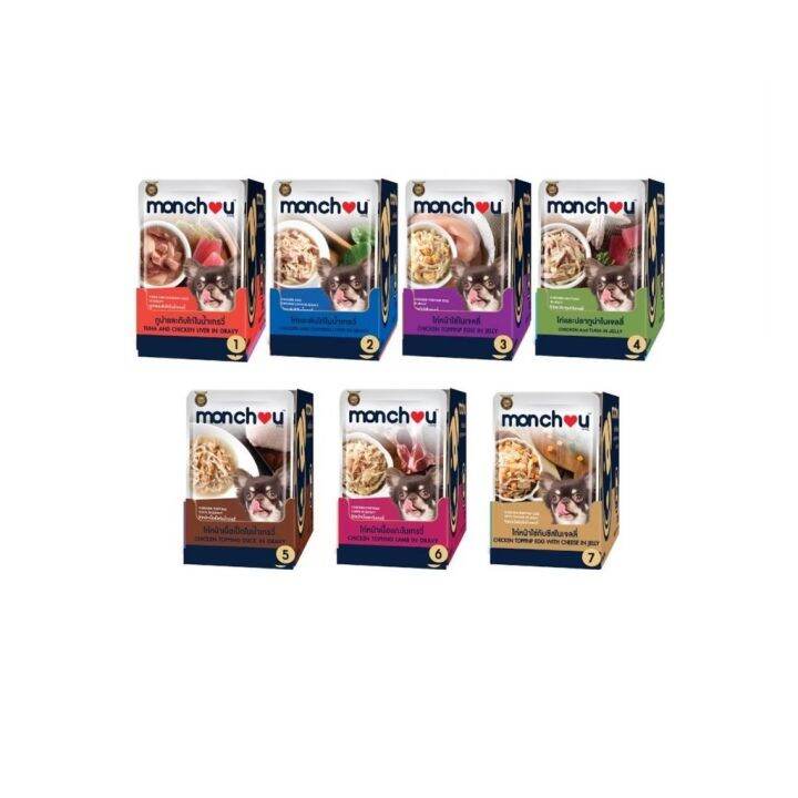 ยกโหล Monchou มองชู อาหารสุนัขชนิดเปียกบรรจุซอง ขนาด 70g แพ็ค 12 ซอง | Lazada.co.th