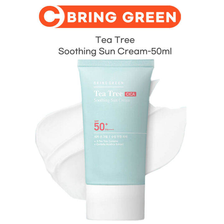 【BringGreen】Tea Tree Soothing Sun Cream-50ml/SPF50+PA++++ | Lazada ...
