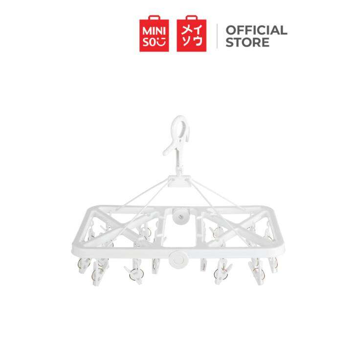 MINISO Clothes Hanger Foldable Drying Racks 24 Clips | Lazada PH