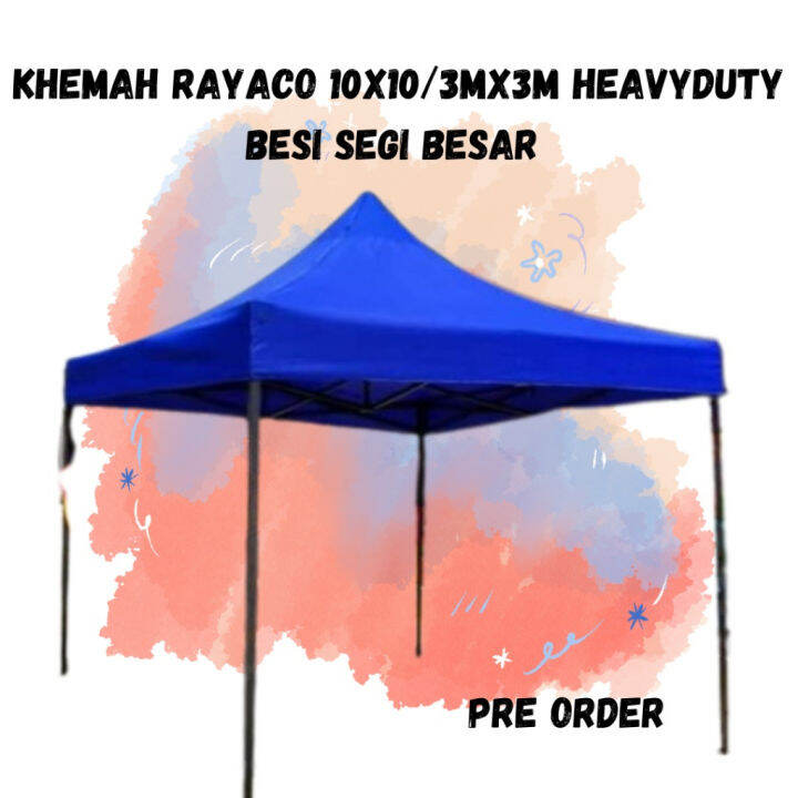 KHEMAH NIAGA RAYACO EXPRESS SAIZ 10ft X 10ft / 3M X 3M BESI BESAR HITAM ...