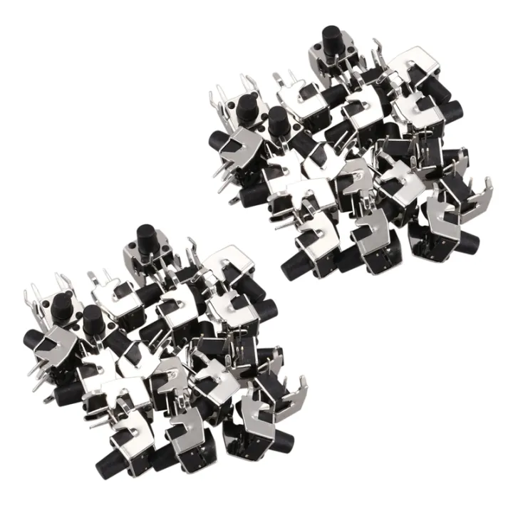 40 Pcs Momentary Right Angle Tactile Tact Push Button Switch 6 x 6mm x ...