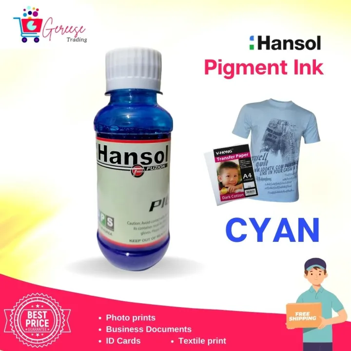 HANSOL PIGMENT INK 100ML ( Black / Cyan / Yellow and Magenta ) | Lazada PH