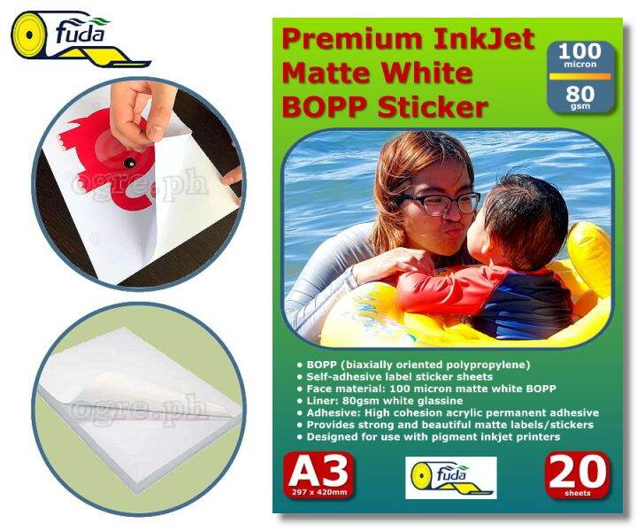 BOPP Matte White Label Sticker Sheets A3 / A4 20 sheets | Lazada PH