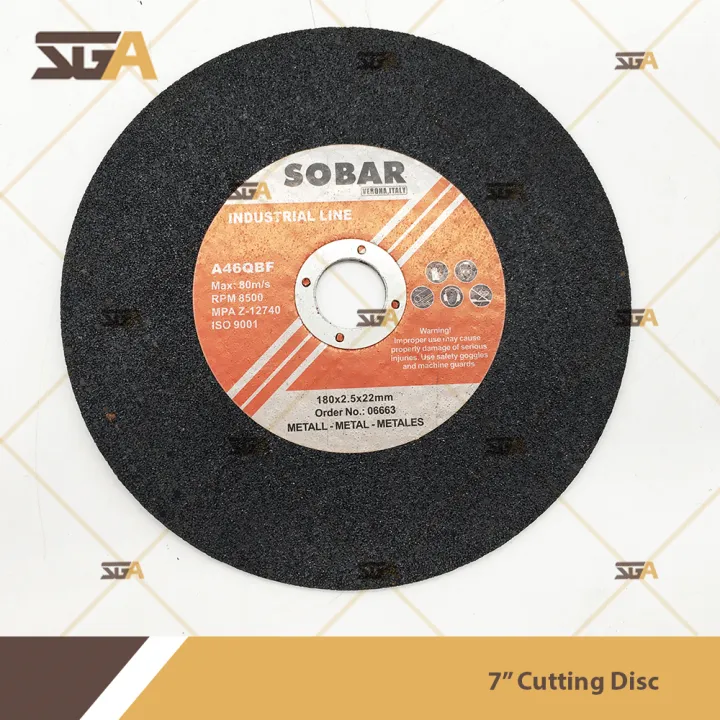 SOBAR 7" Cutting Disc 180mm X 2.5mm X 22mm (For Metal) CUTTING WHEEL ...