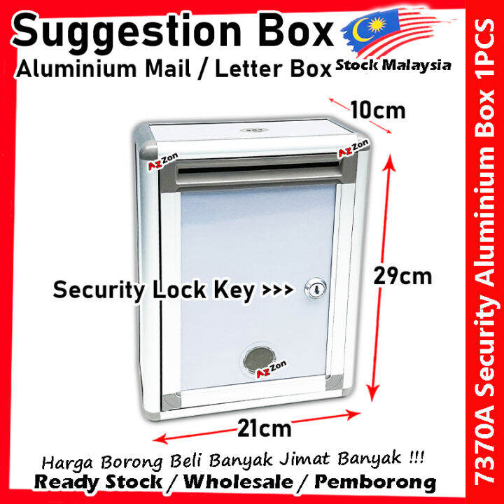 Aluminum Suggestion Box Mail Letter Box Security Lock Key / Peti Surat ...