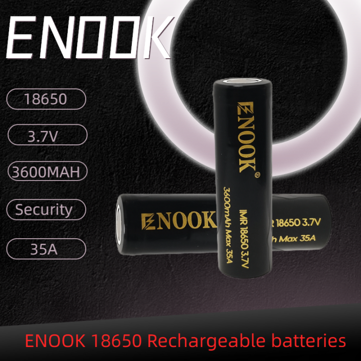 Enook 18650 Battery 3600mAh 35A Rechargeable Battery 3.7V Lithium ...
