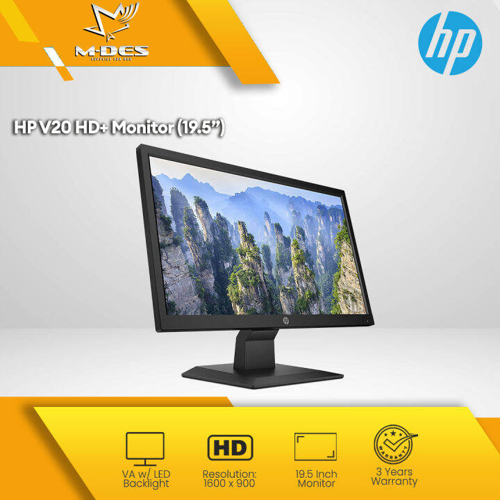 HP V20 Monitor 19.5 Inch LED Backlit HD+ Monitor Anti Glare ( Support ...