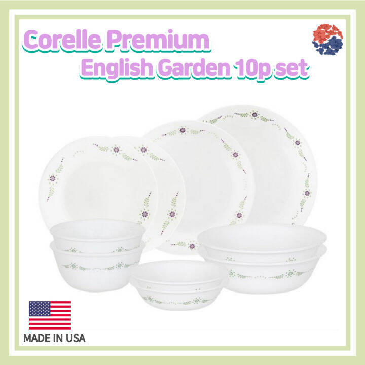 Corelle Premium English Garden 10p Set/Corelle USA set/Plate Set ...