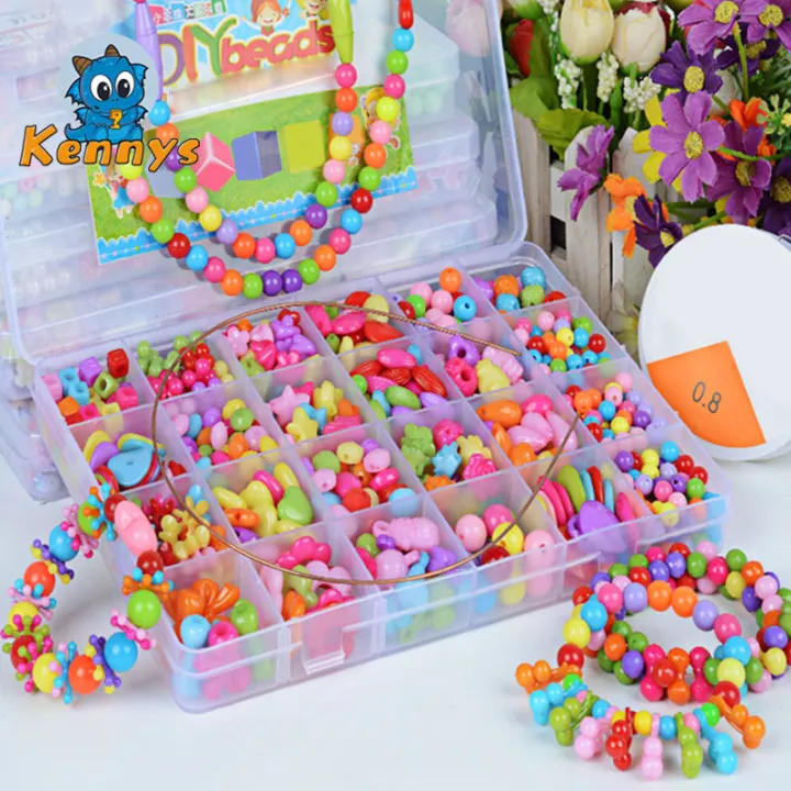 24 Compartments Children's Beaded Toys with Accessories Kennys 1ชุด ...