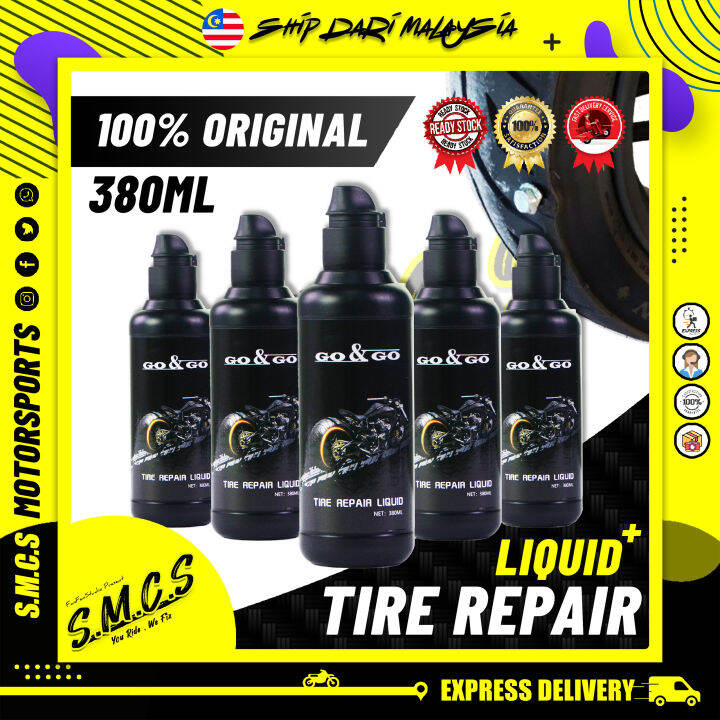 [UBAT TAYAR] GO&GO TIRE REPAIR LIQUID (380ML) GAM TAYAR TUBELESS TIUB ...