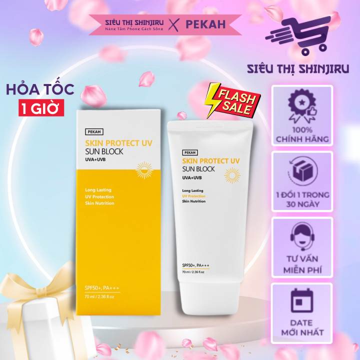 Kem chống nắng vật lý nâng tone da PEKAH Skin Protect UV Sun Block SPF ...