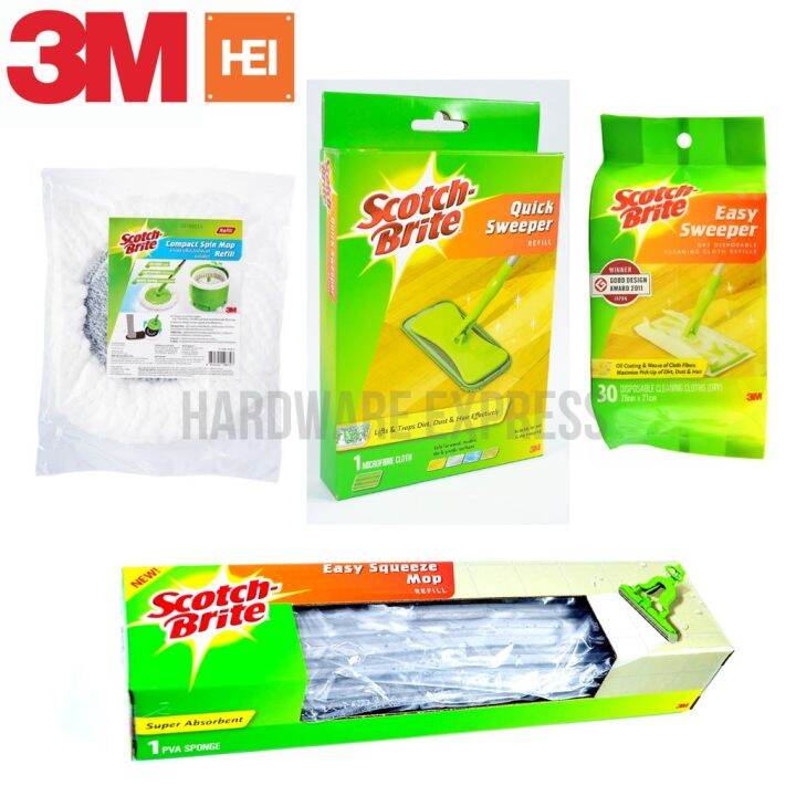 3M Scotch Brite REFILL For Spin Mop Easy Sweeper Quick Sweeper and Easy ...