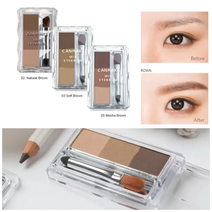 Canmake mix eyebrow พาเลทเขียนคิ้วแบบฝุ่น | Lazada.co.th